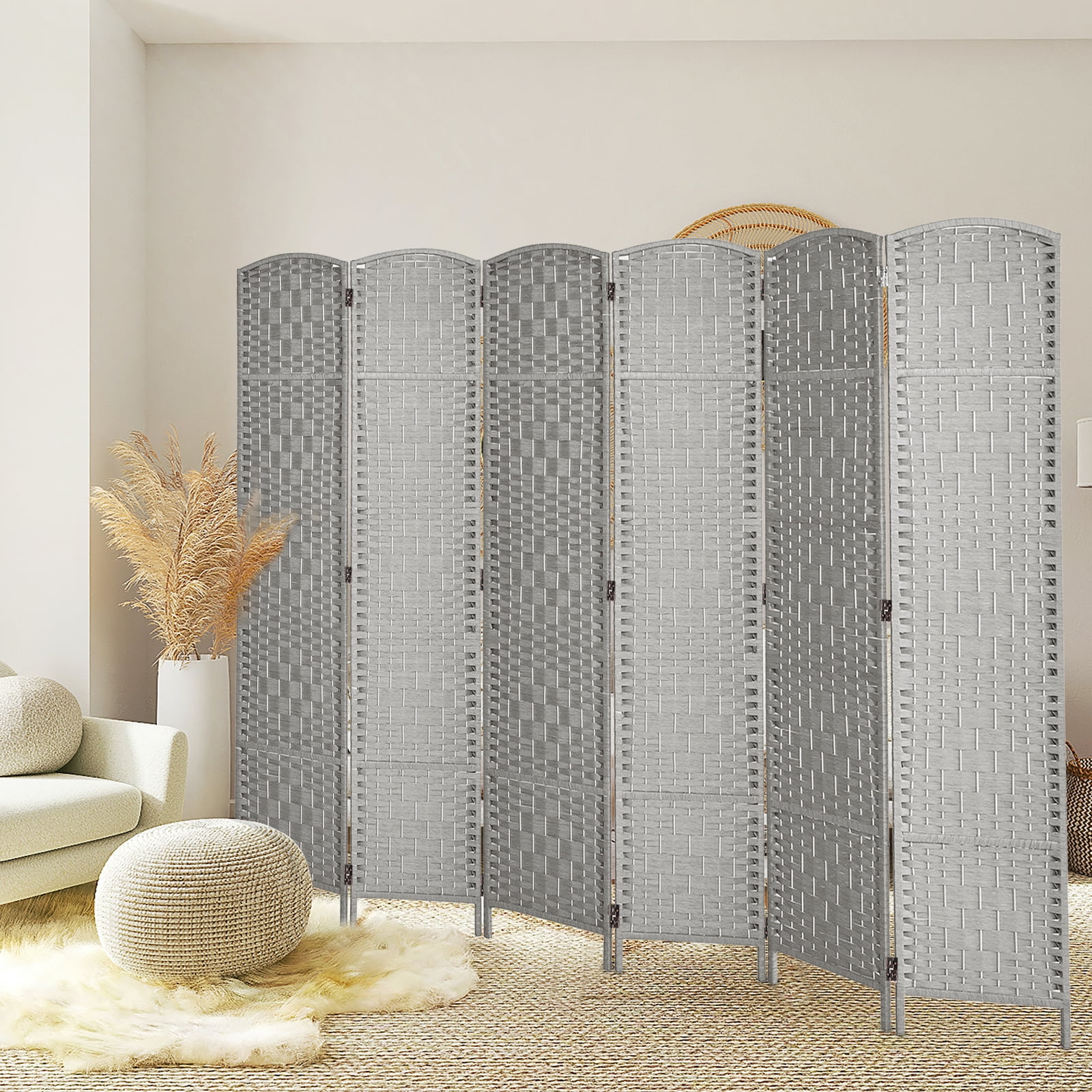 Room Divider 6-Panel Room Partition, Foldable Freestanding Room ...