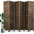Room Divider 6 Panels 5.75FT Wooden Room Divider Wall Folding Privacy ...