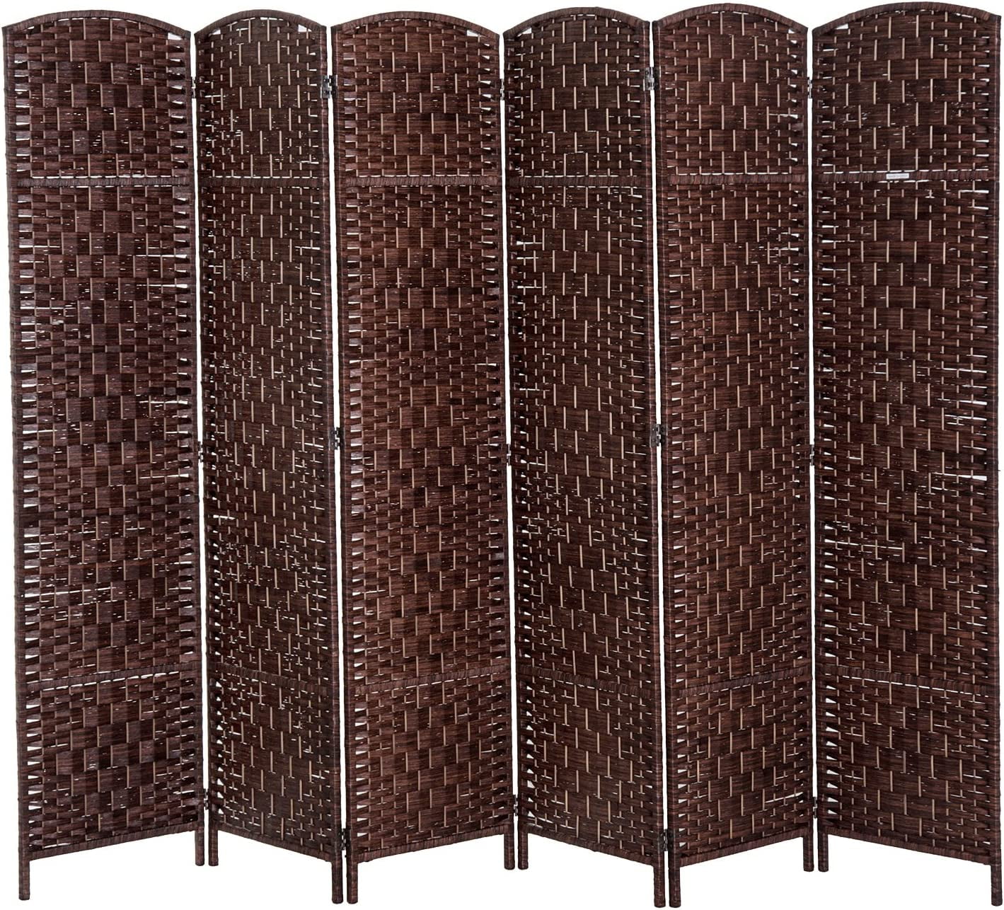 Room Divider 6 Panels Folding Privacy Screen 6FT Tall Portable Wicker ...