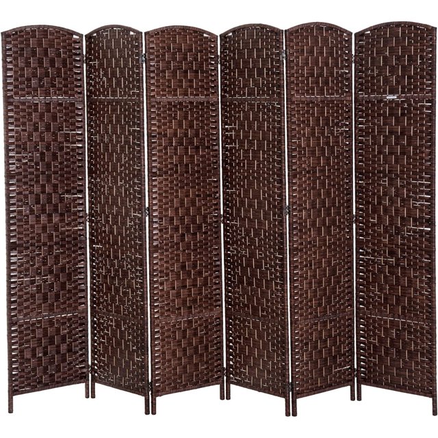 Room Divider 6 Panels Folding Privacy Screen 6FT Tall Portable Wicker ...