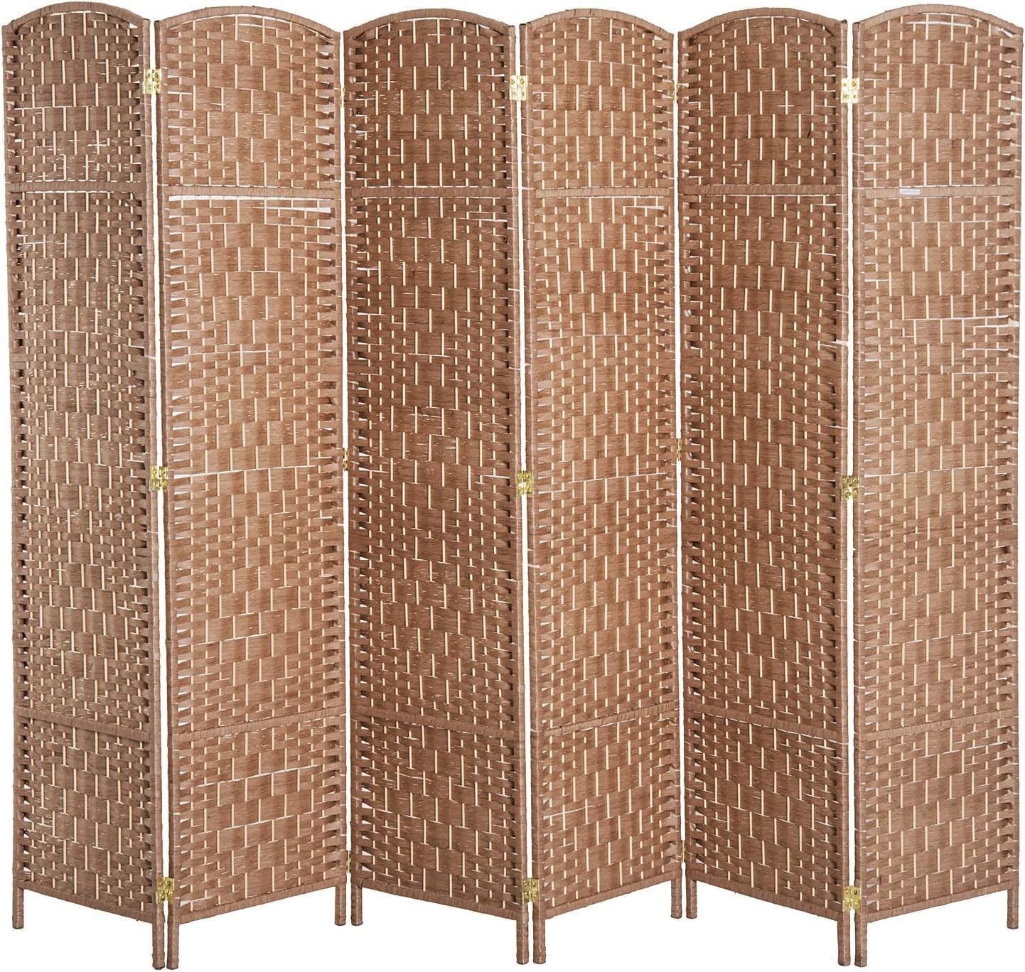 Room Divider 6 Panels Folding Privacy Screen 6FT Tall Portable Wicker ...