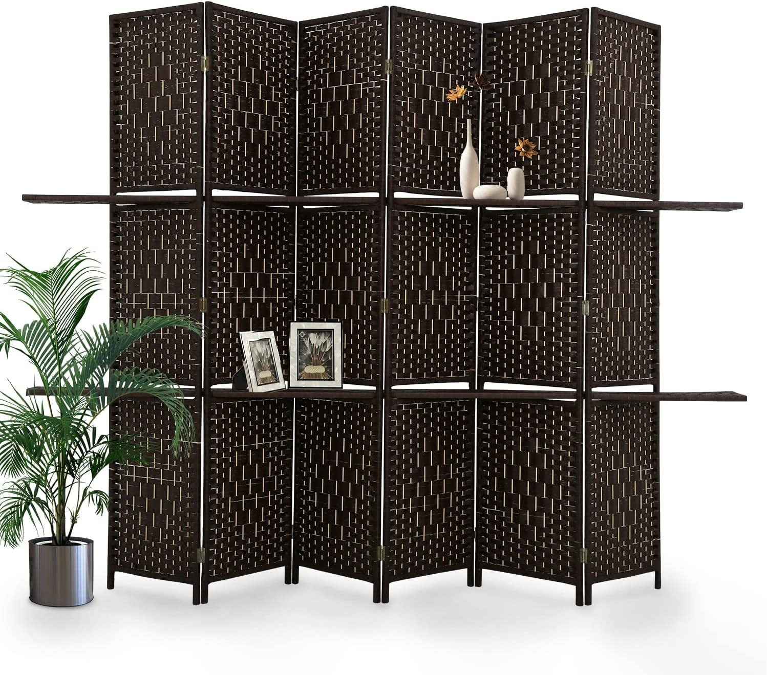 Room Divider,6 Panels Folding Privacy Screen,Room Divider Wall with ...