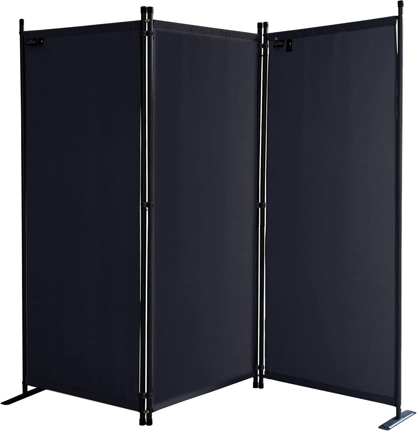 Room Divider 67" W x 65" H Black | 3-Panel Folding Privacy Screen ...