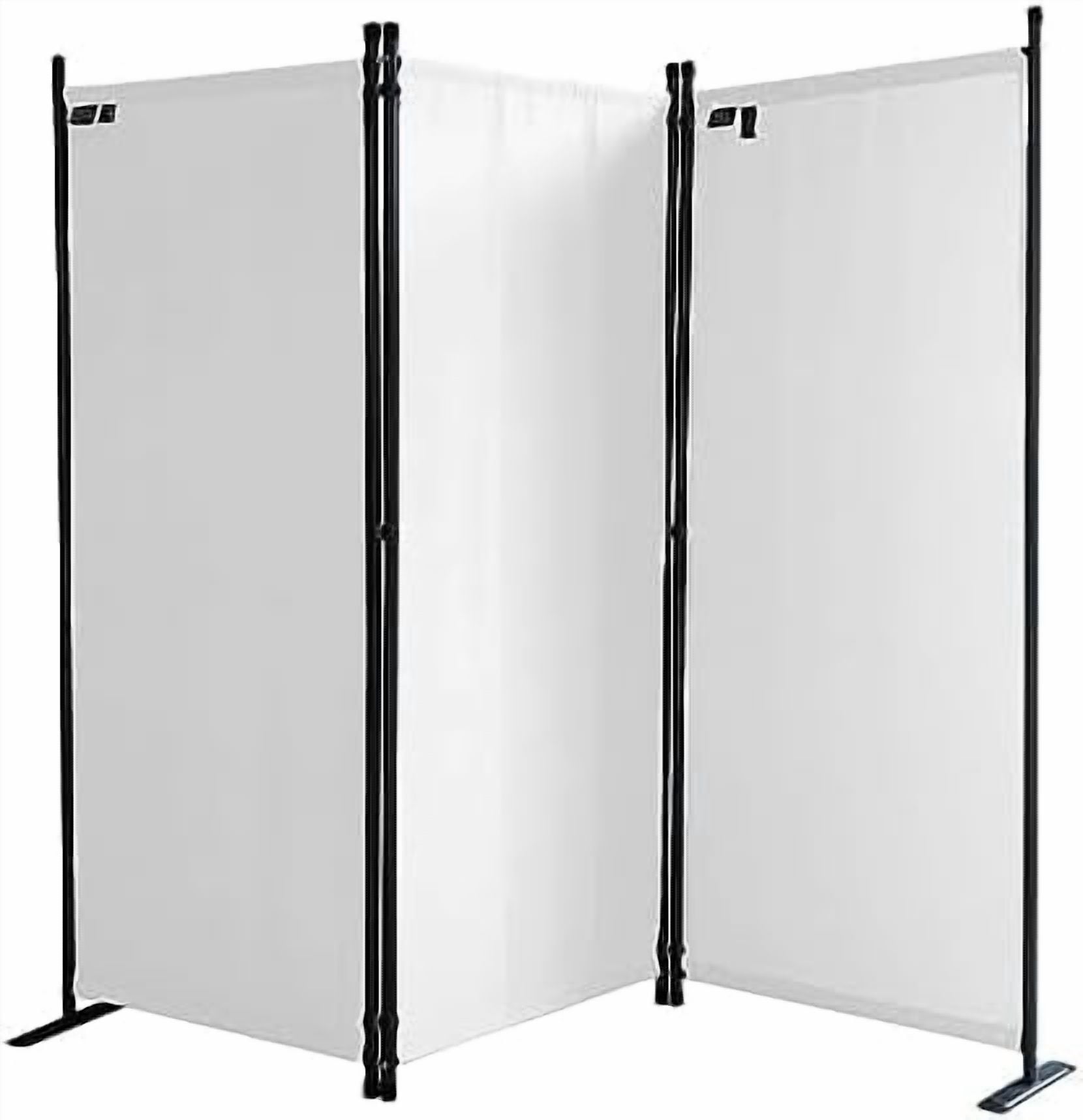 Room Divider 67" W x 65" H White | 3-Panel Folding Privacy Screen ...