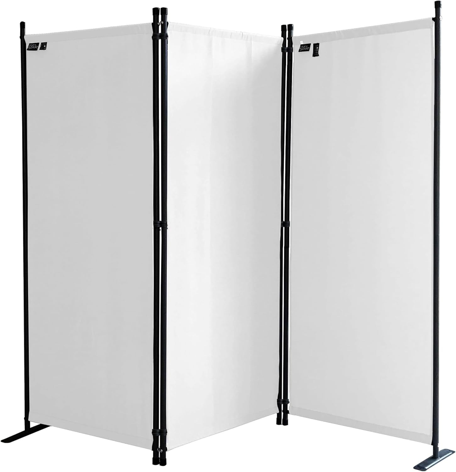 Room Divider 67" W x 65" H White | 3-Panel Folding Privacy Screen ...