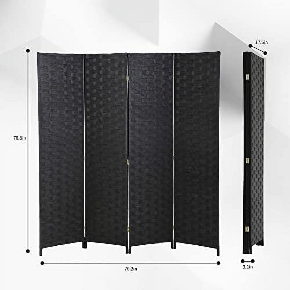 Room Divider 6FT 4 Panels Wall Divider Privacy Screen Wood Mesh Hand ...