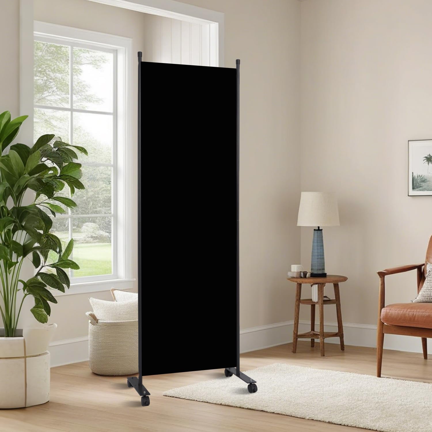 Room Divider 6FT Room Partition with Lockable Wheels, 1 Panel (Thicked ...
