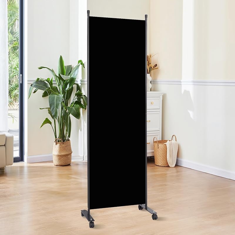 Room Divider 6FT Room Partition with Lockable Wheels, (Thicked Metal ...