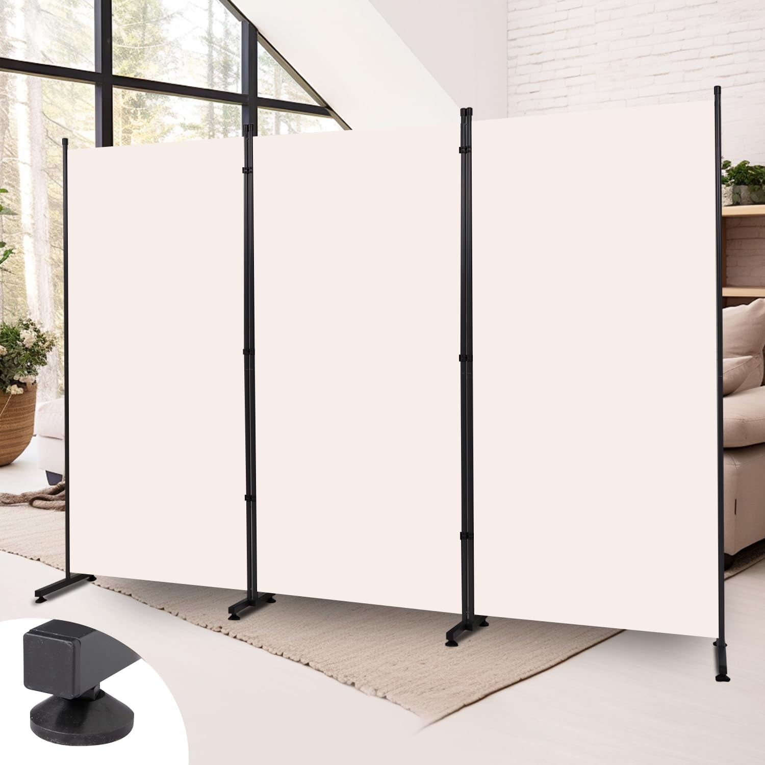 Room Divider 6FT Single Panel Privacy Screen, 71'' Wide Fabric Indoor ...