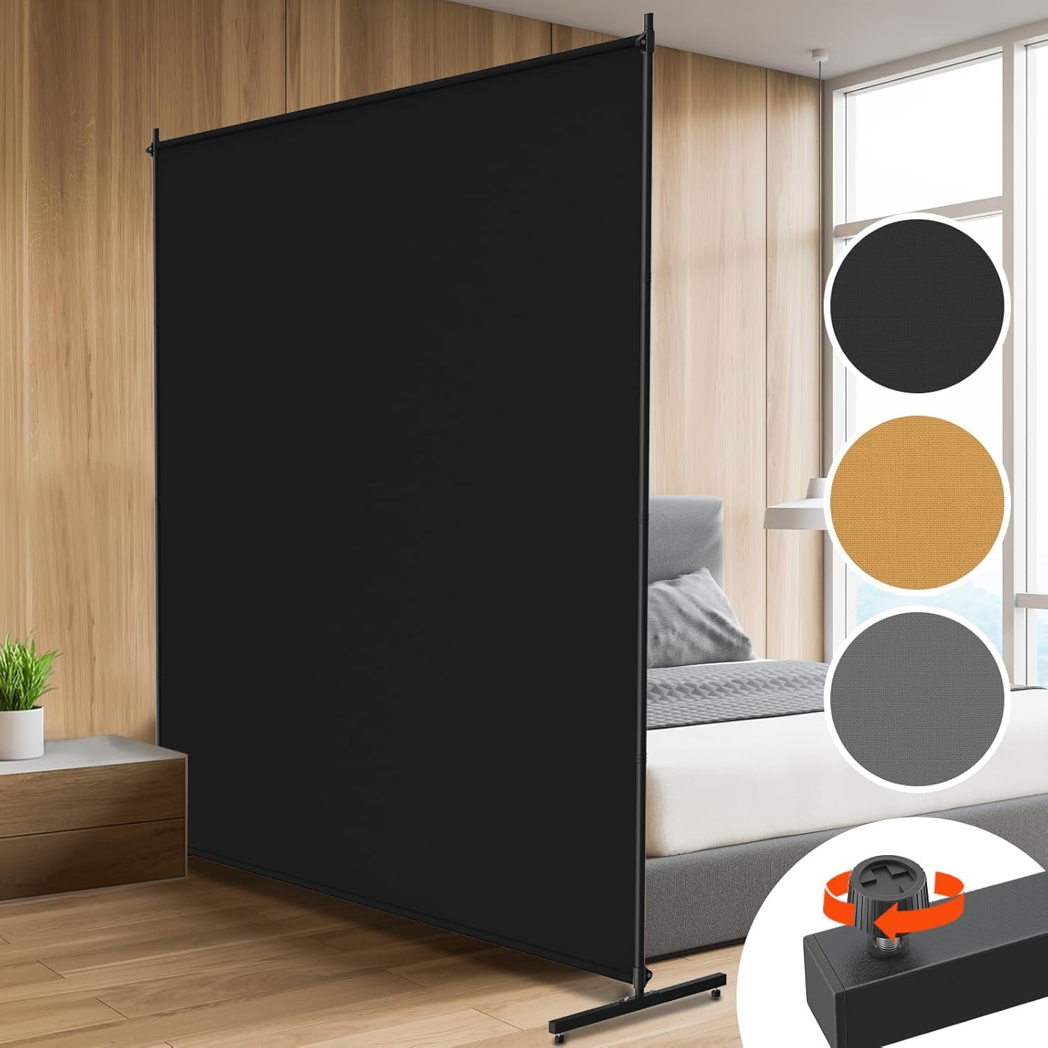 Room Divider, 6FT Tall Privacy Screen with Thickened Fabric,72''W Large ...