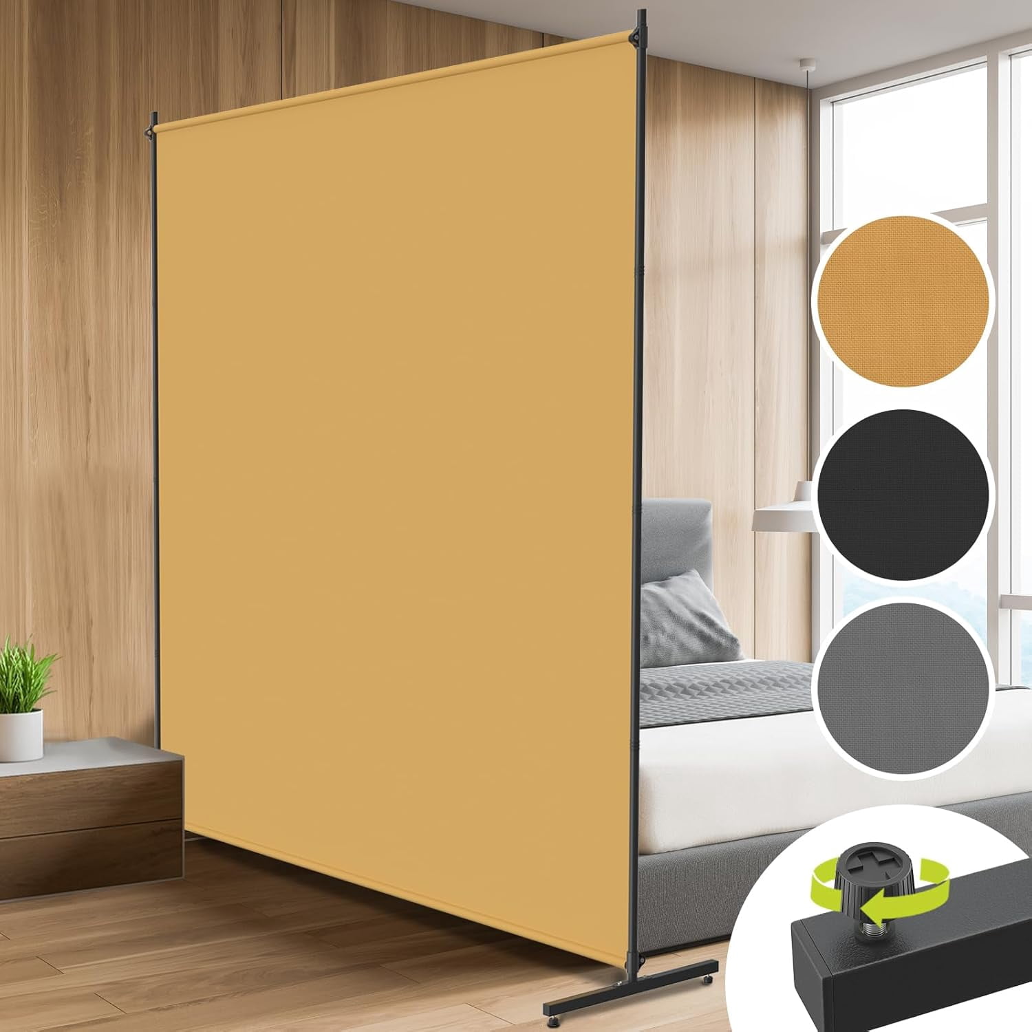 Room Divider, 6FT Tall Privacy Screen with Thickened Fabric,72''W Large ...