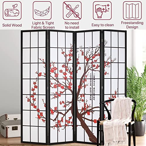 Room Divider 6Ft Folding Privacy Divider 4 Panel Portable Room ...