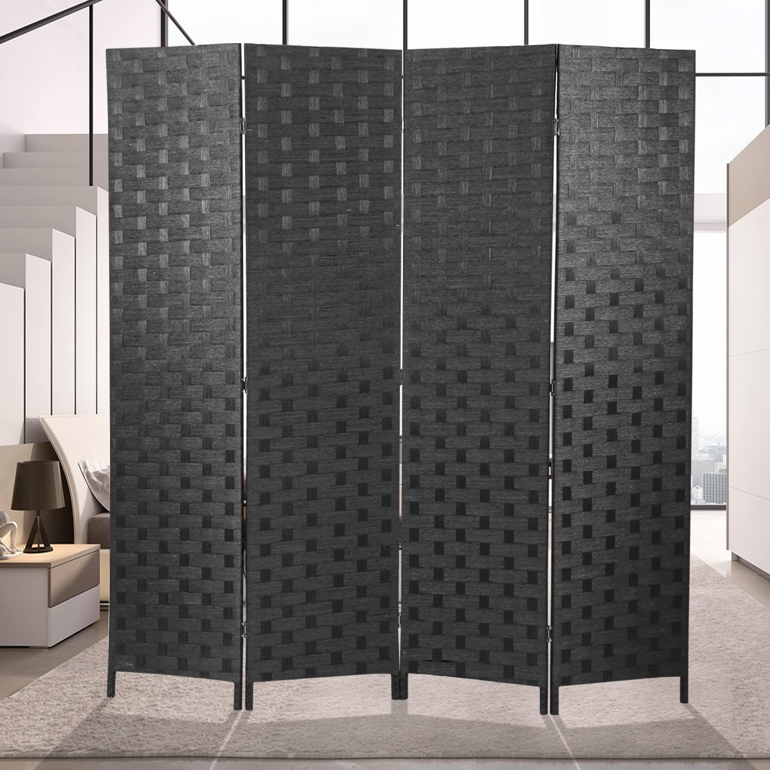 Room Divider 6ft Folding Privacy Dividers 4 Panel Portable Room ...