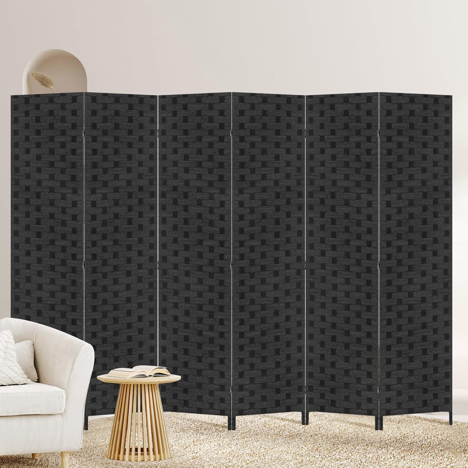Room Divider 6ft Folding Privacy Dividers 6 Panel Portable Room ...