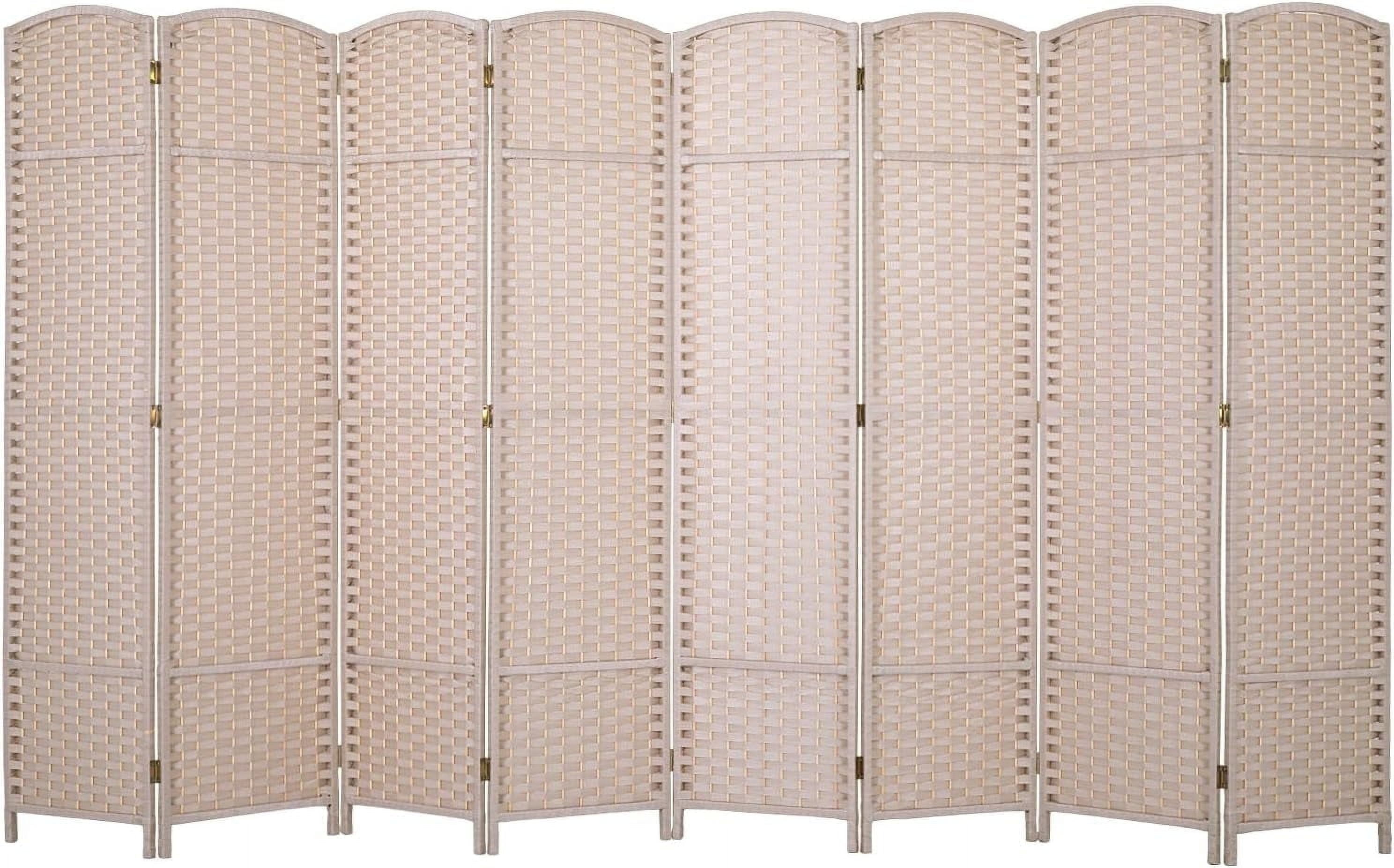 Room Divider 8 Panel 5.57 FT Tall Privacy Screen Waterproof Wood Frame ...