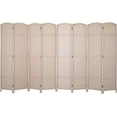 Room Divider 8 Panel 5.57 FT Tall Privacy Screen Waterproof Wood Frame ...