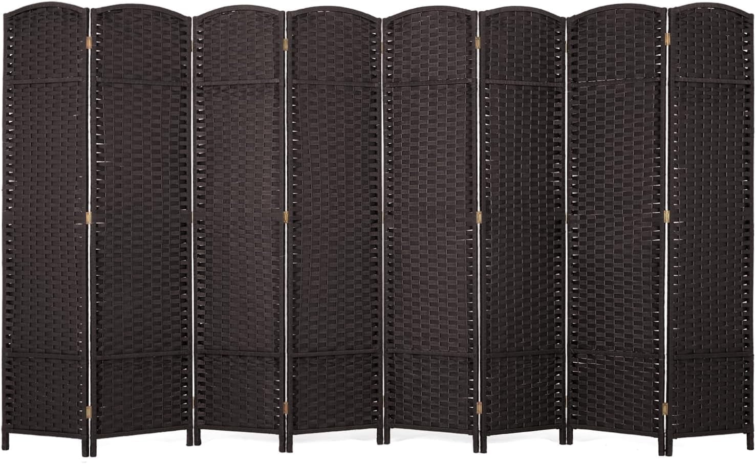 Room Divider 8 Panel 5.57 FT Tall Privacy Screen Waterproof Wood Frame ...