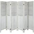 Room Divider 8 Panel with Louvered Design 5.6ft Tall Wood Partition ...