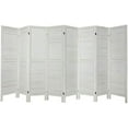 Room Divider 8 Panel with Louvered Design 5.6ft Tall Wood Partition ...