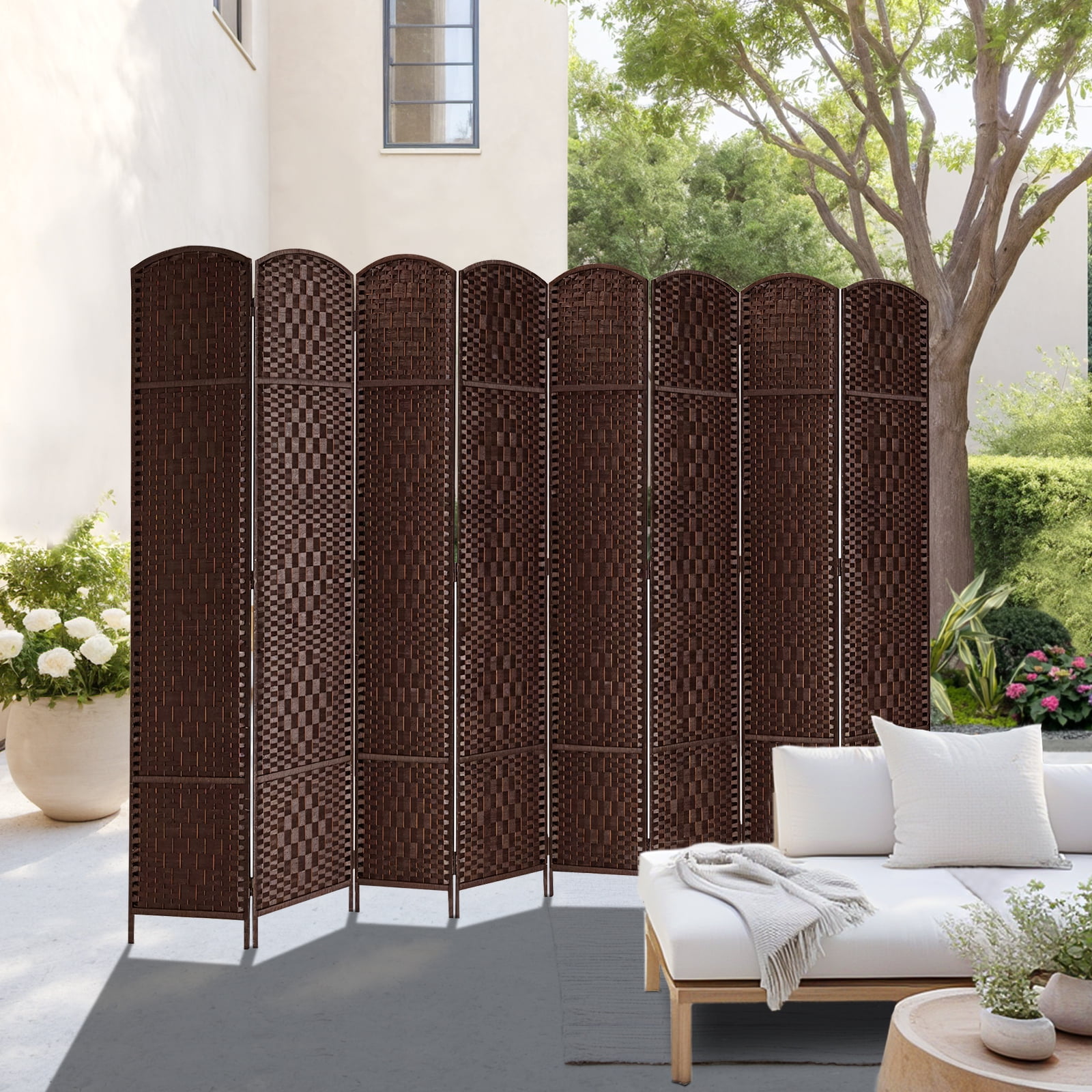 Room Divider 8-Panel Room Partition, Foldable Freestanding Room ...