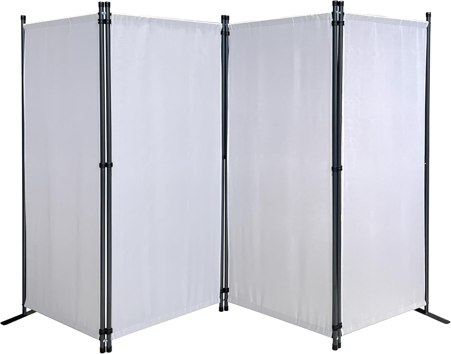 Room Divider 87" W x 65" H White | 4-Panel Folding Privacy Screen ...