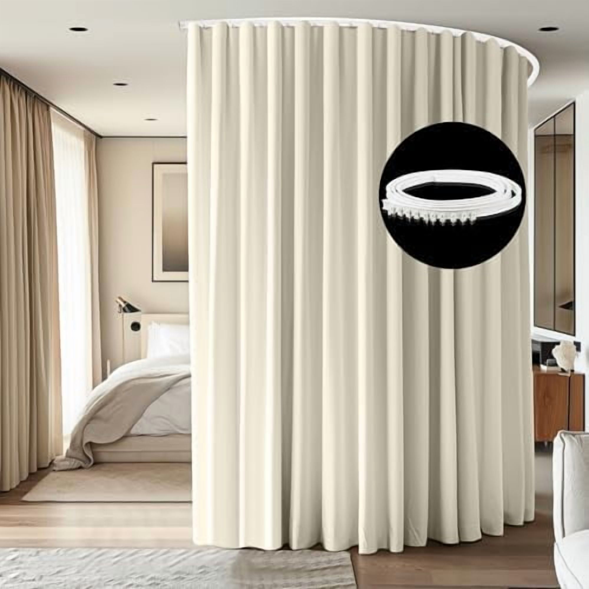 Room Divider Ceiling Mounted Curtains Track Sets Extra Wide Blackout ...