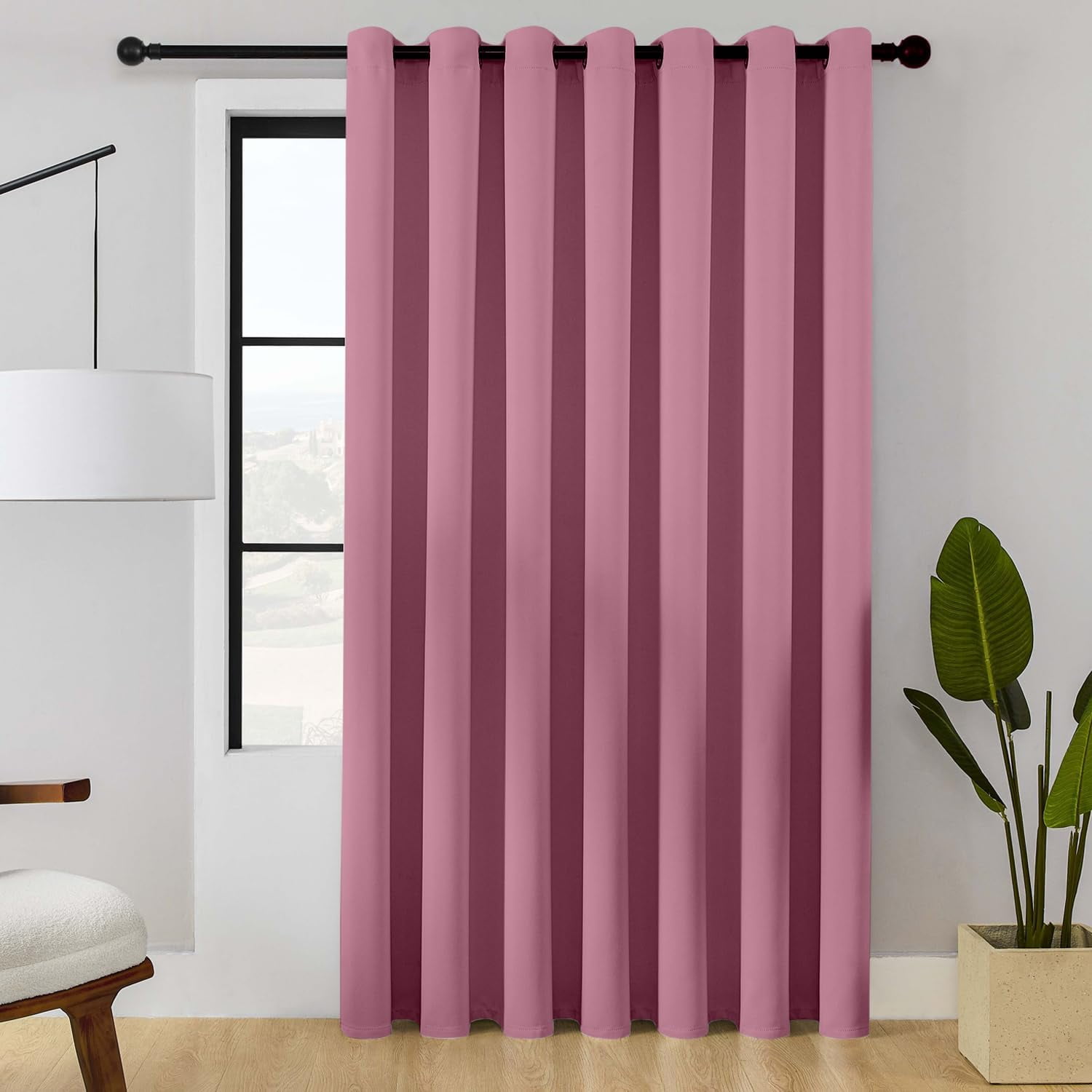Room Divider Curtain 96 Inches Long, Wide Blackout Sliding Door Curtain ...