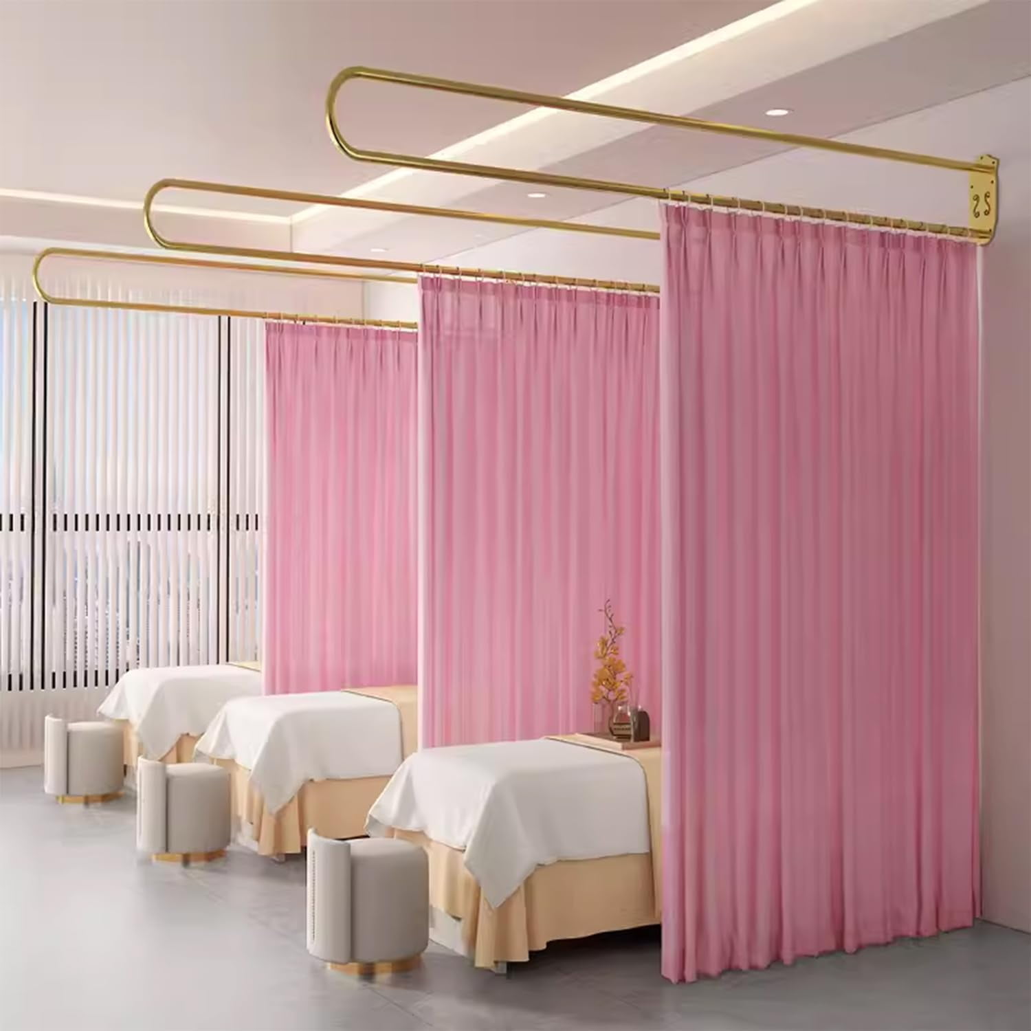 Room Divider Curtain for Beauty Salon, Wall-Mounted Privacy Partition ...