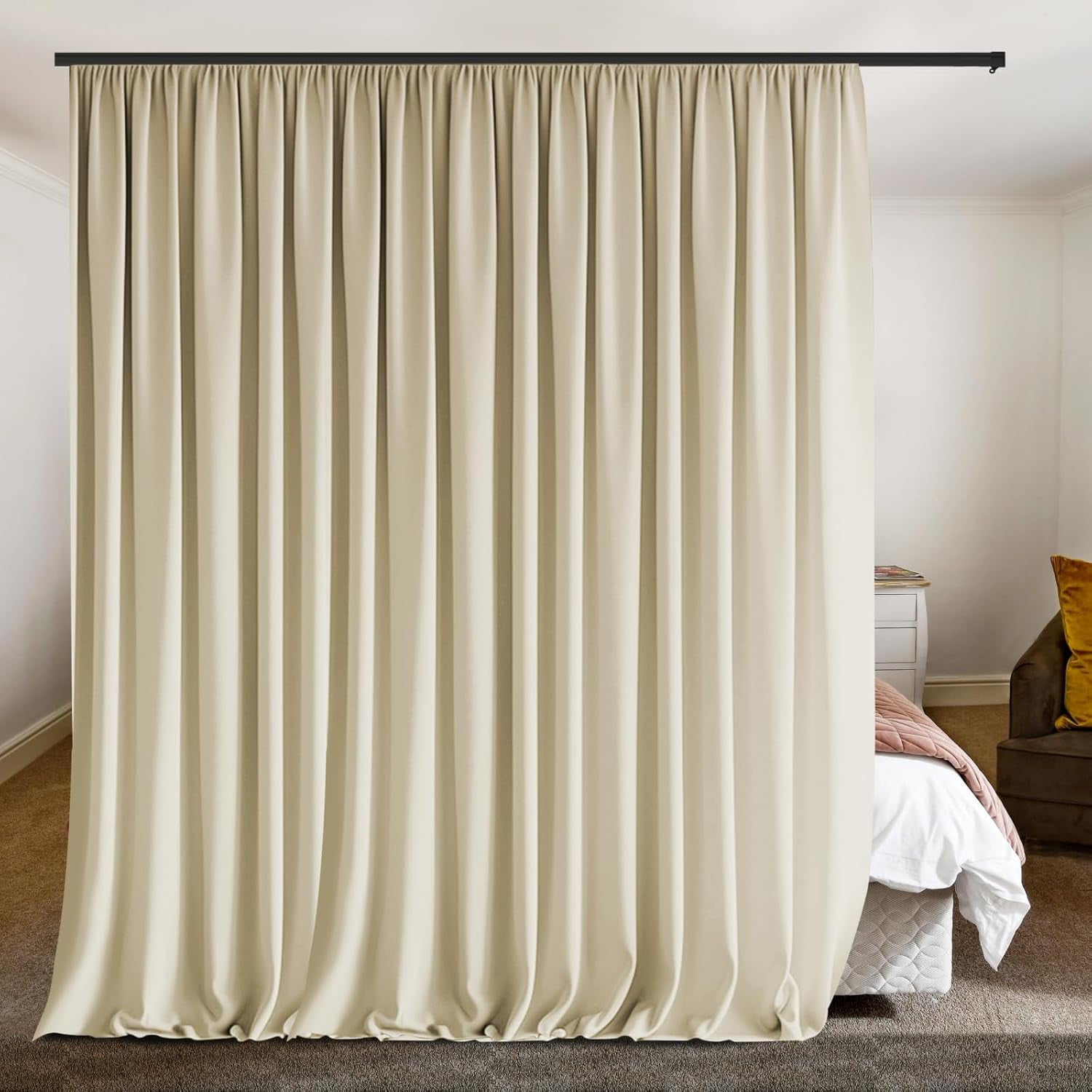 Room Divider Curtain with Multifunctional Totally Blackout Privacy ...