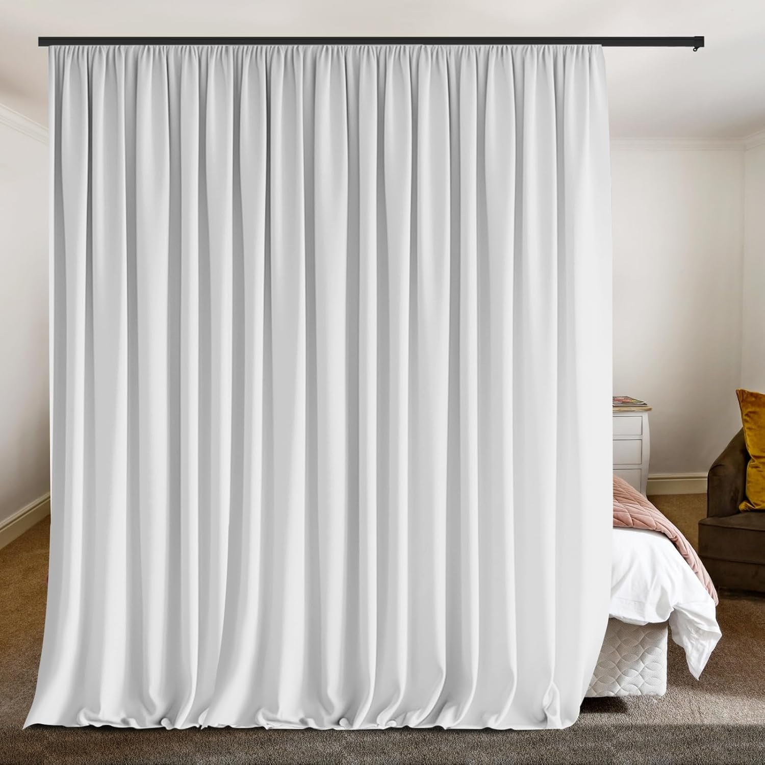 Room Divider Curtain with Multifunctional Totally Blackout Privacy ...