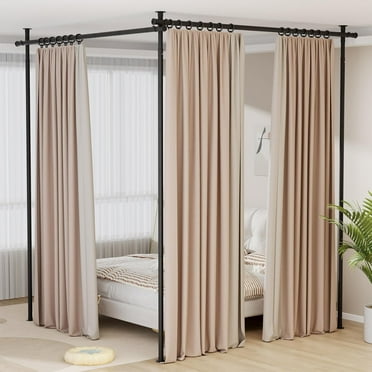 Room Divider Curtain Rod, No Drilling Tension Rod for Room Separation ...