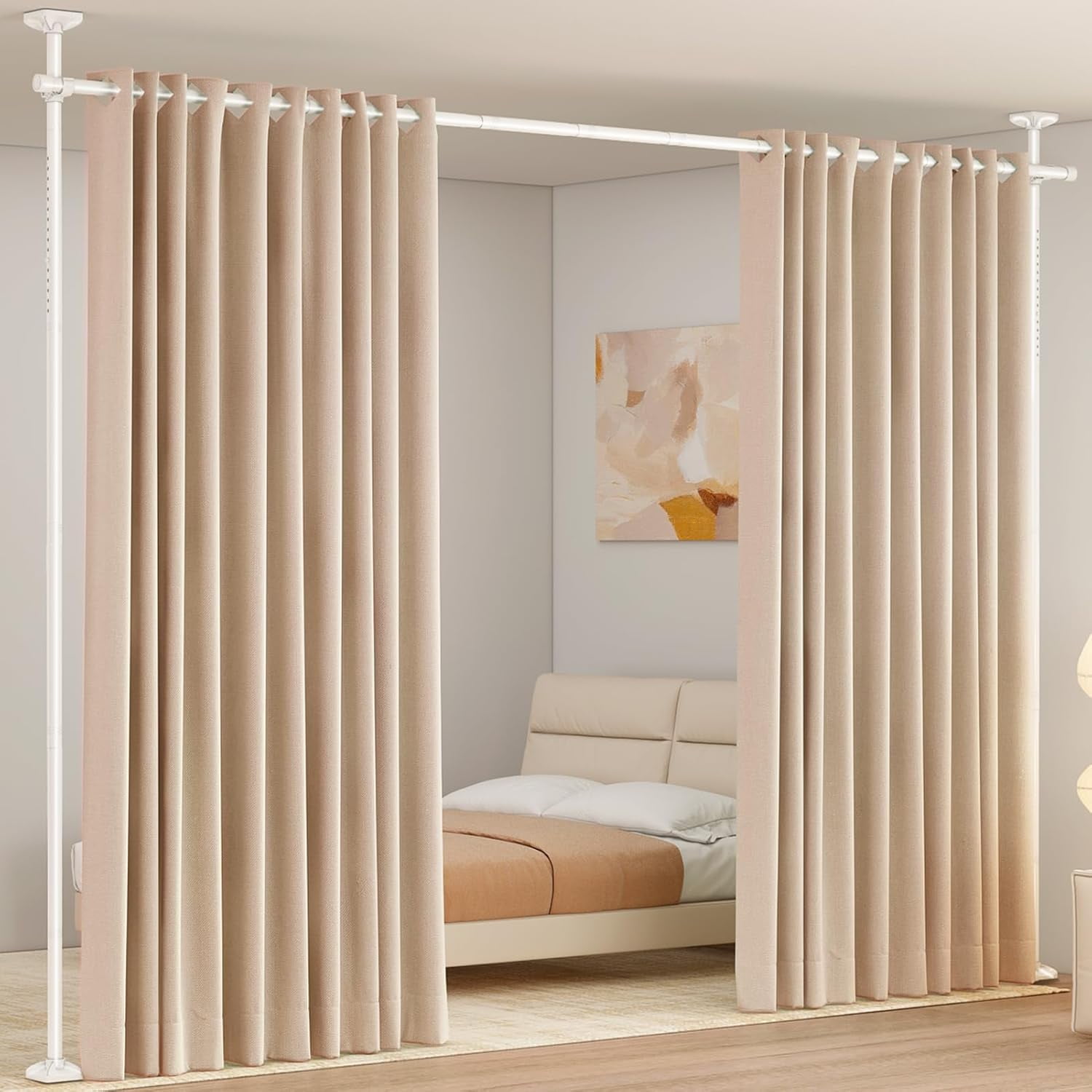 Room Divider Curtain Rod, No Drilling Room Separator for Space ...