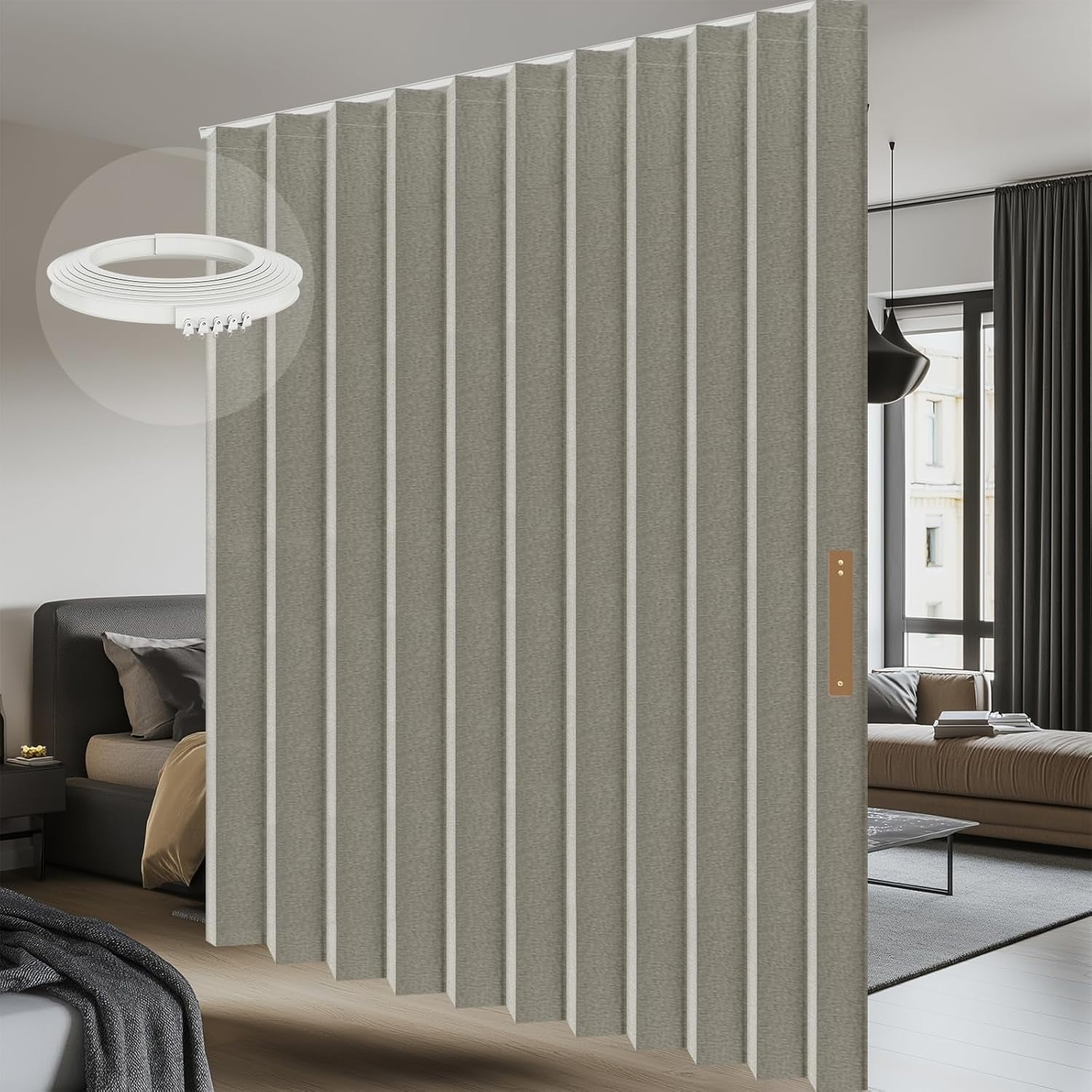 Room Divider Curtain Sets with Flexible Ceiling Track, Privacy ...