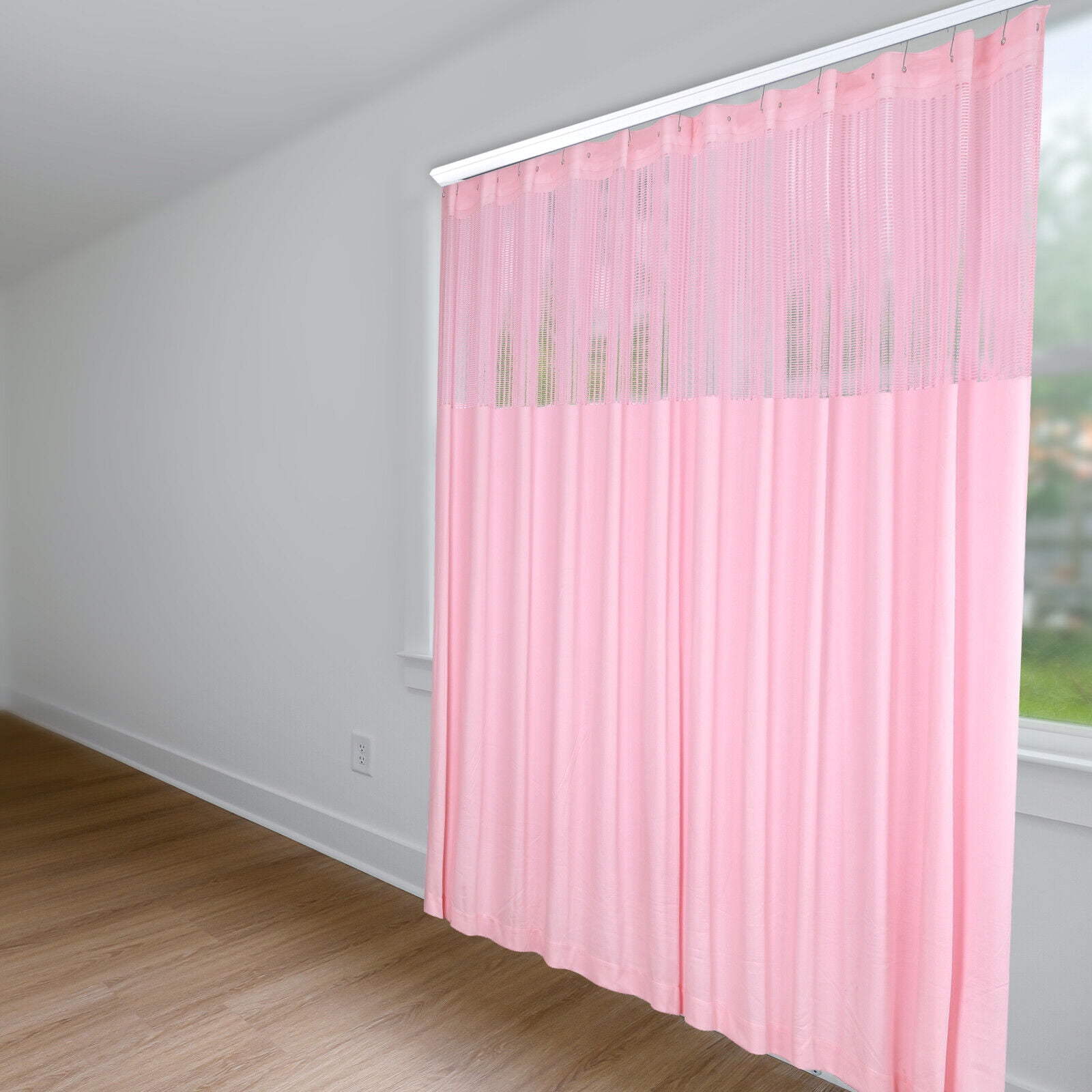 Room Divider Curtain for SPA, Privacy Cubicle Curtain with Mesh Top 12 ...