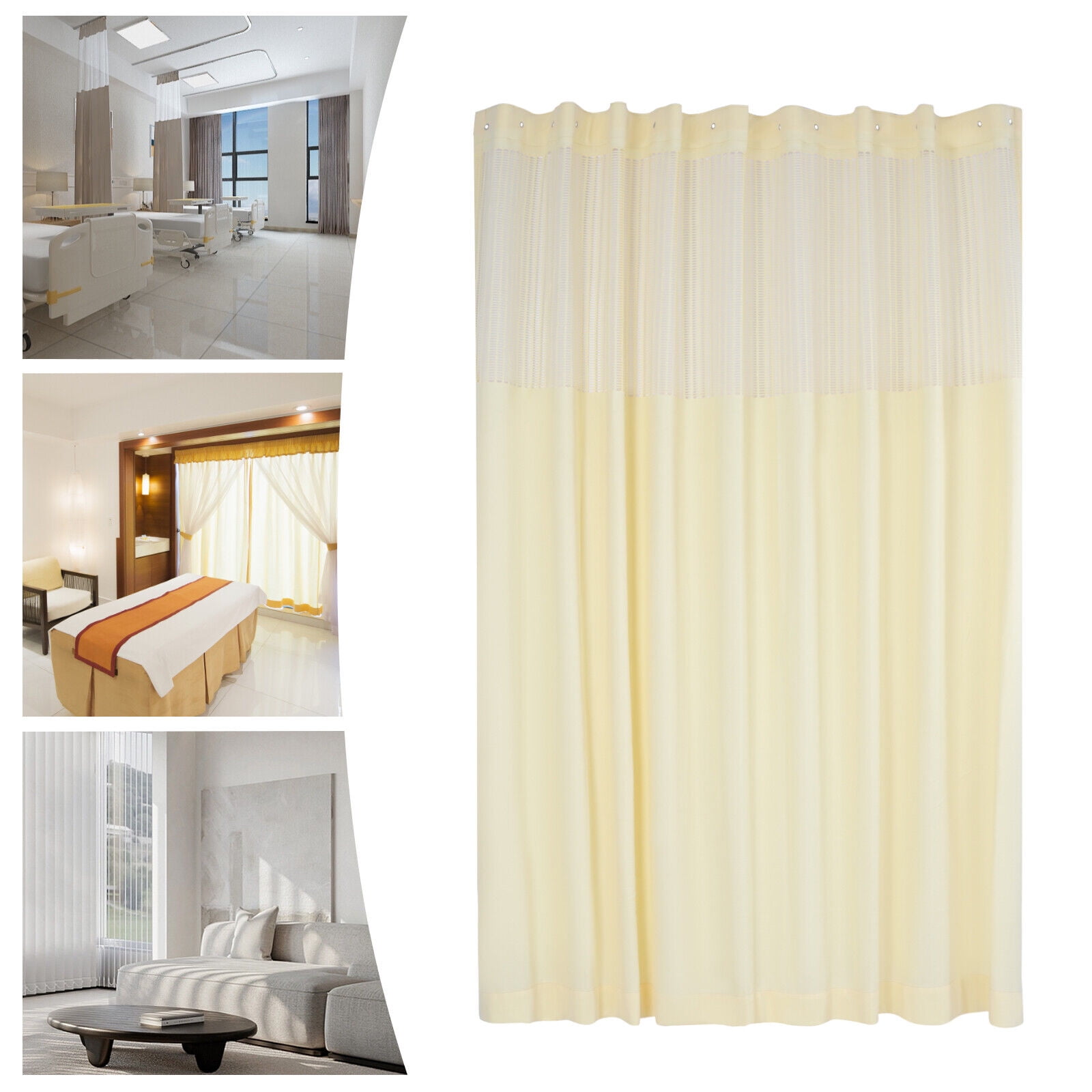 Room Divider Curtain for SPA, Privacy Cubicle Curtain with Mesh Top 12 ...