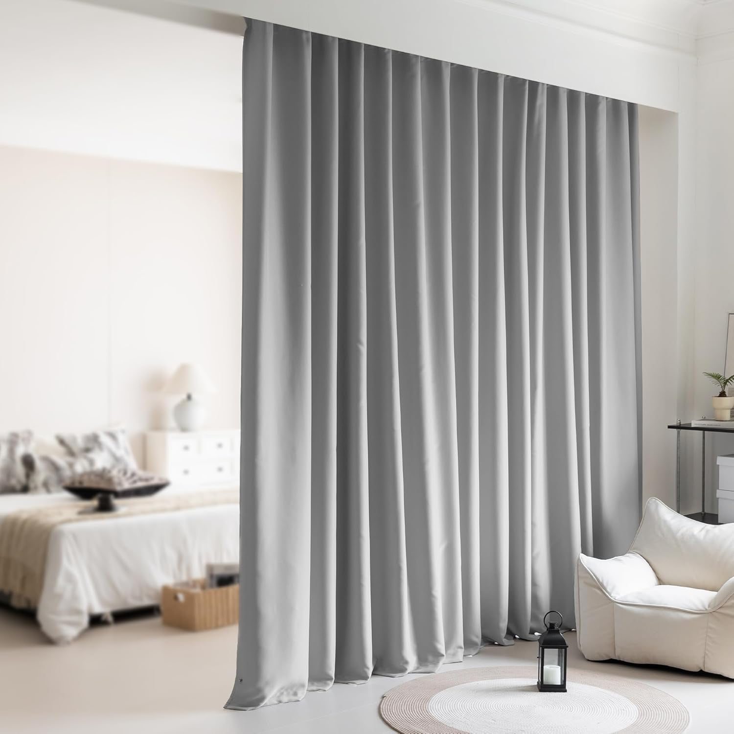 Room Divider Curtains, Blackout Ceiling Track Curtains with Hook, Back ...
