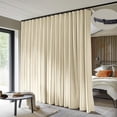 Room Divider Curtains with Flexible Ceiling Curtain Tracks Set,100% ...