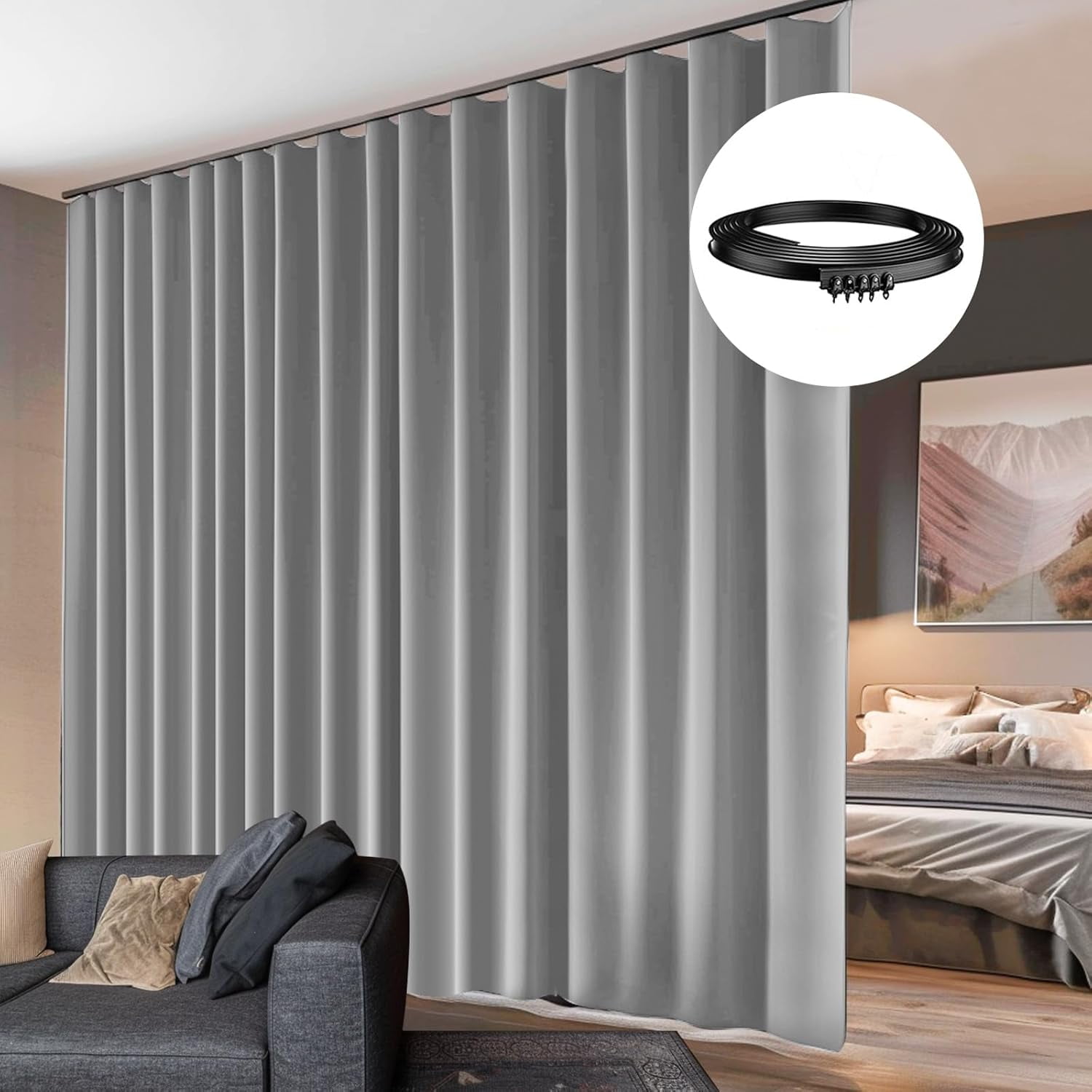 Room Divider Curtains Flexible Ceiling Tracks set Curtain track Ceiling ...