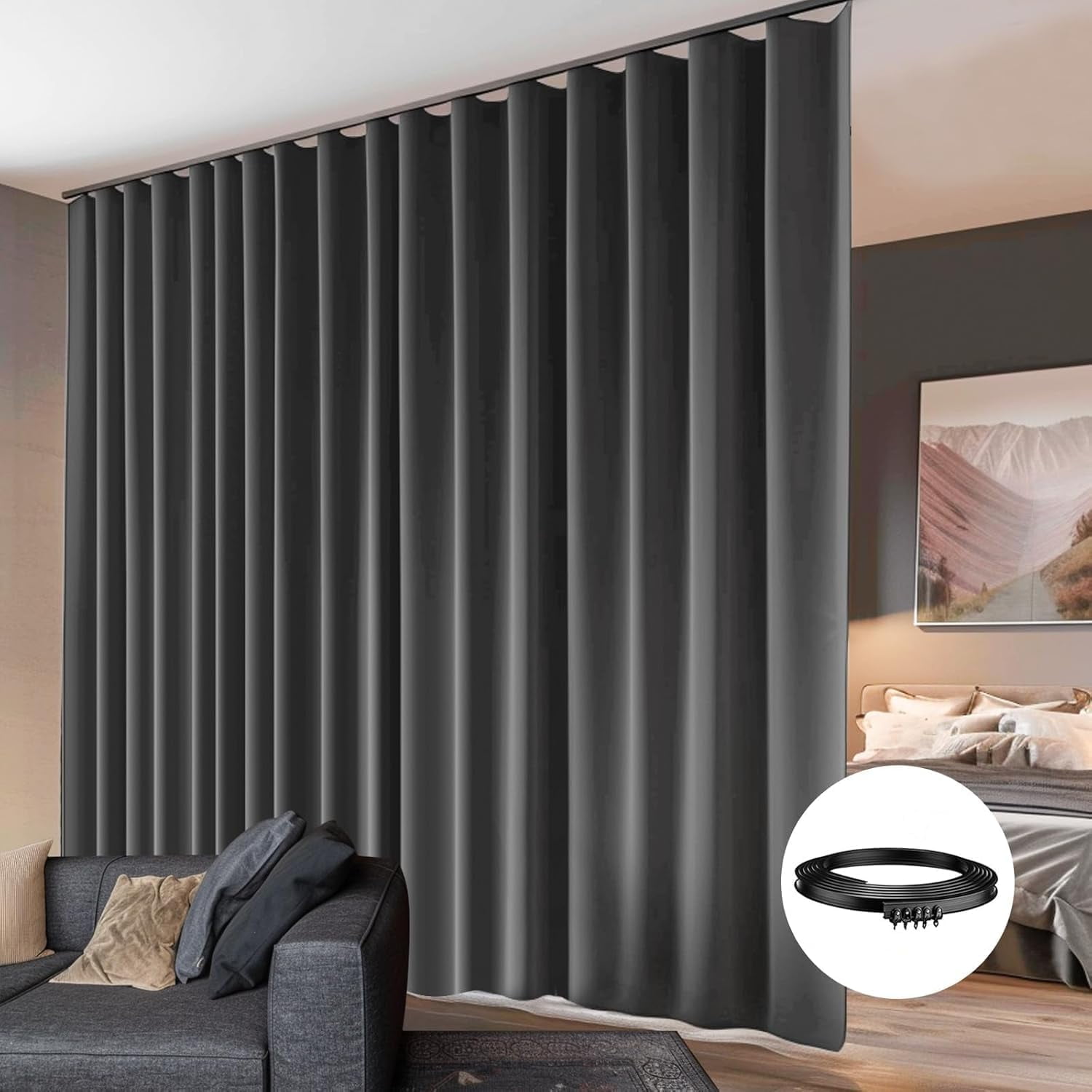 Room Divider Curtains Flexible Ceiling Tracks set Curtain track Ceiling ...