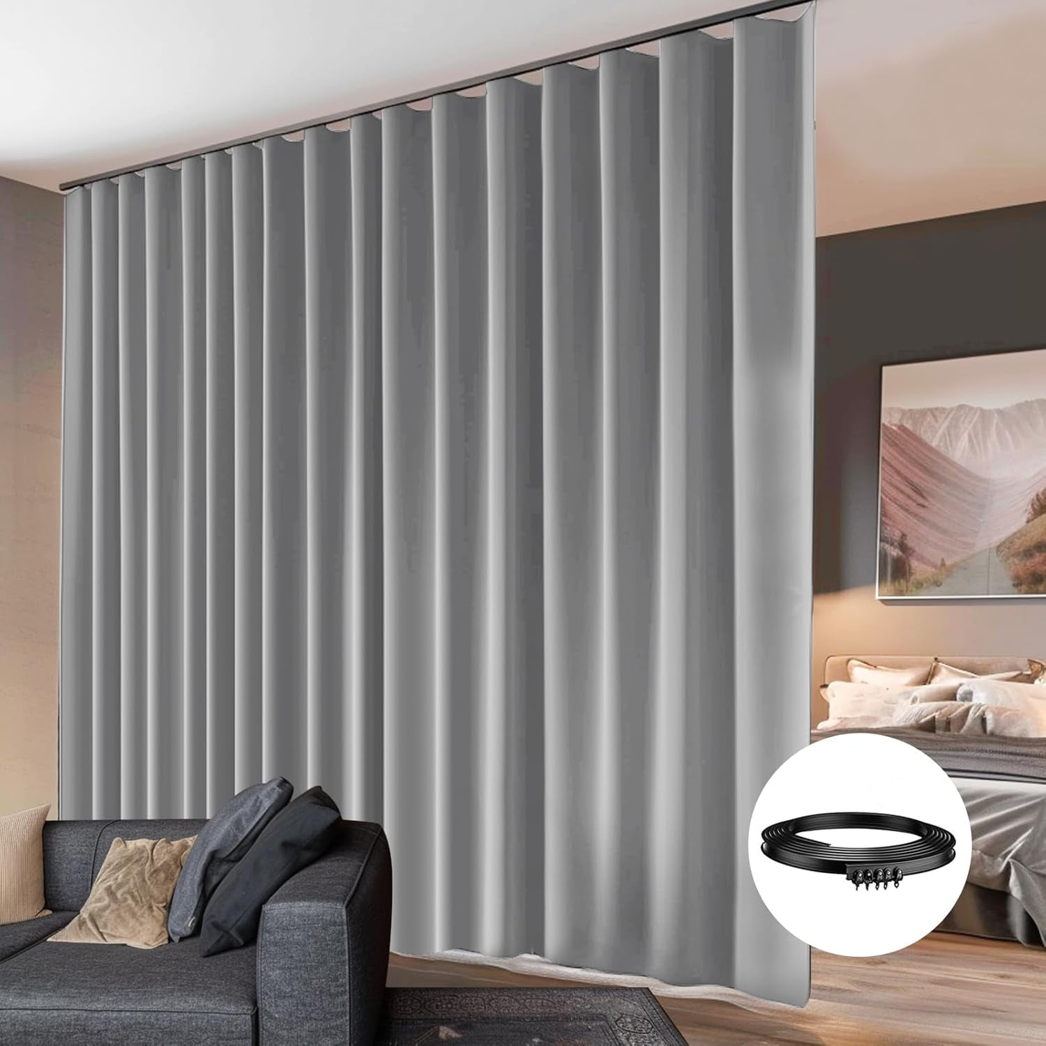 Room Divider Curtains Flexible Ceiling Tracks set Curtain track Ceiling ...