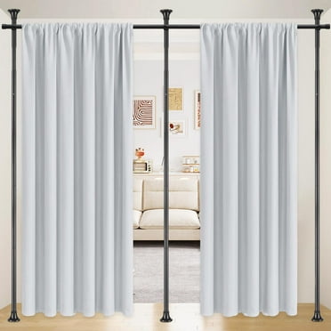 Room Divider, 4-10ft No Drilling Adjustable Curtain Rods Wall Divider ...