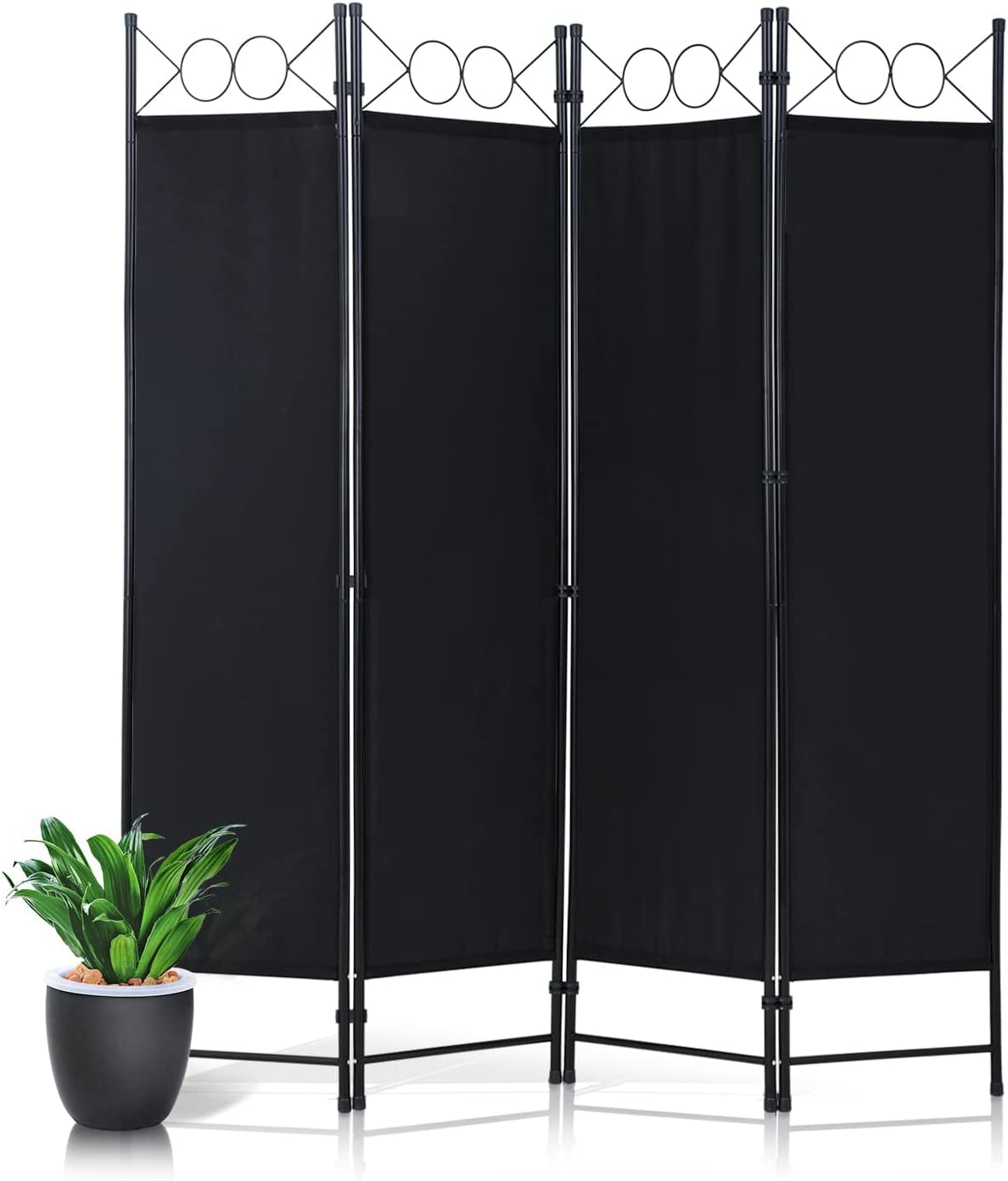Room Divider,Folding Privacy Screen 4 Panels Portable Wall Divider ...