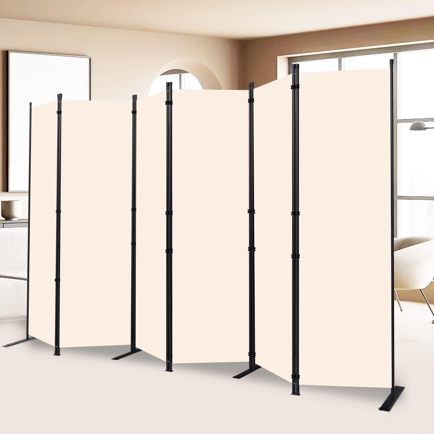 Room Divider and Folding Privacy Screens， 6 Panel Wide Room Divider ...