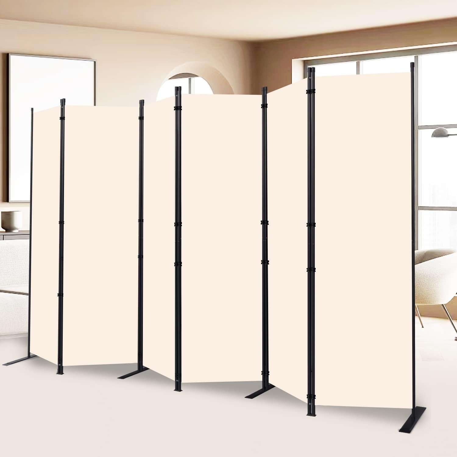 Room Divider and Folding Privacy Screens， 6 Panel Wide Room Divider ...