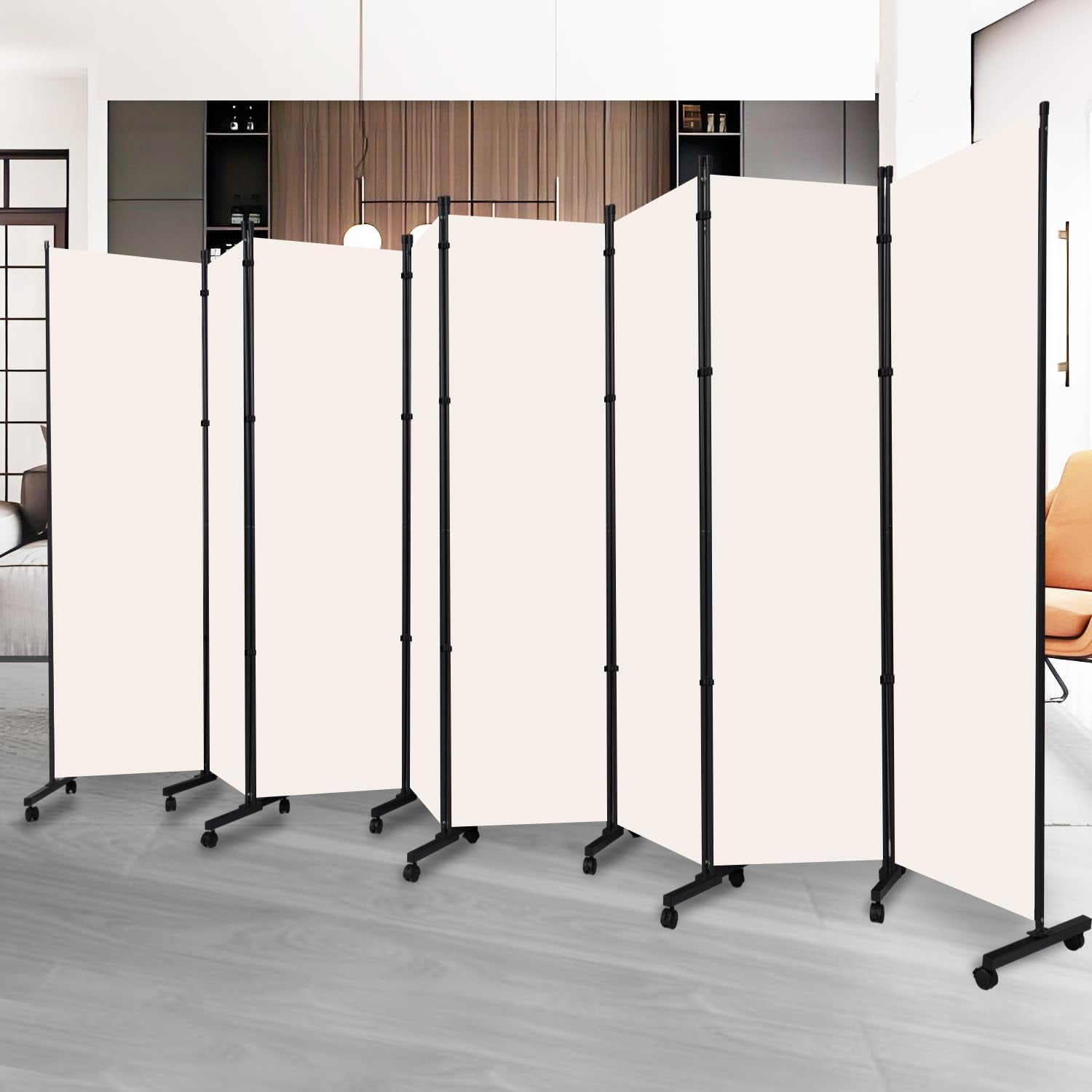 Room Divider Folding Privacy Screens with Wheels, 6FT Tall Divider for ...