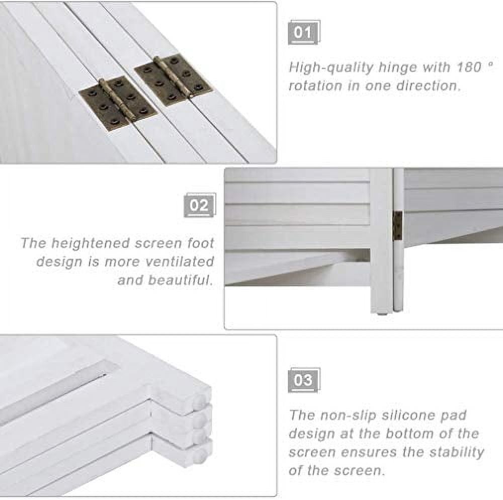 Room Divider Folding Privacy Wooden Screen 4 Panel Partition Wall 69 ...