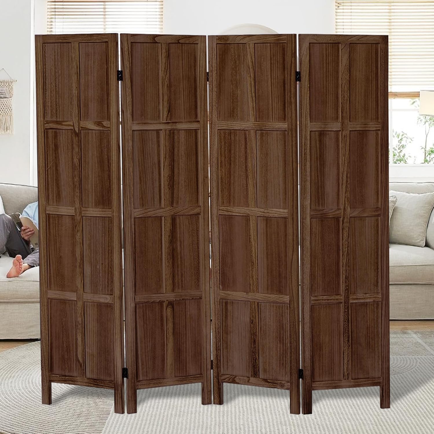 Room Divider Panel, 4 Panel Room Dividers, Wood Partitions and Dividers ...