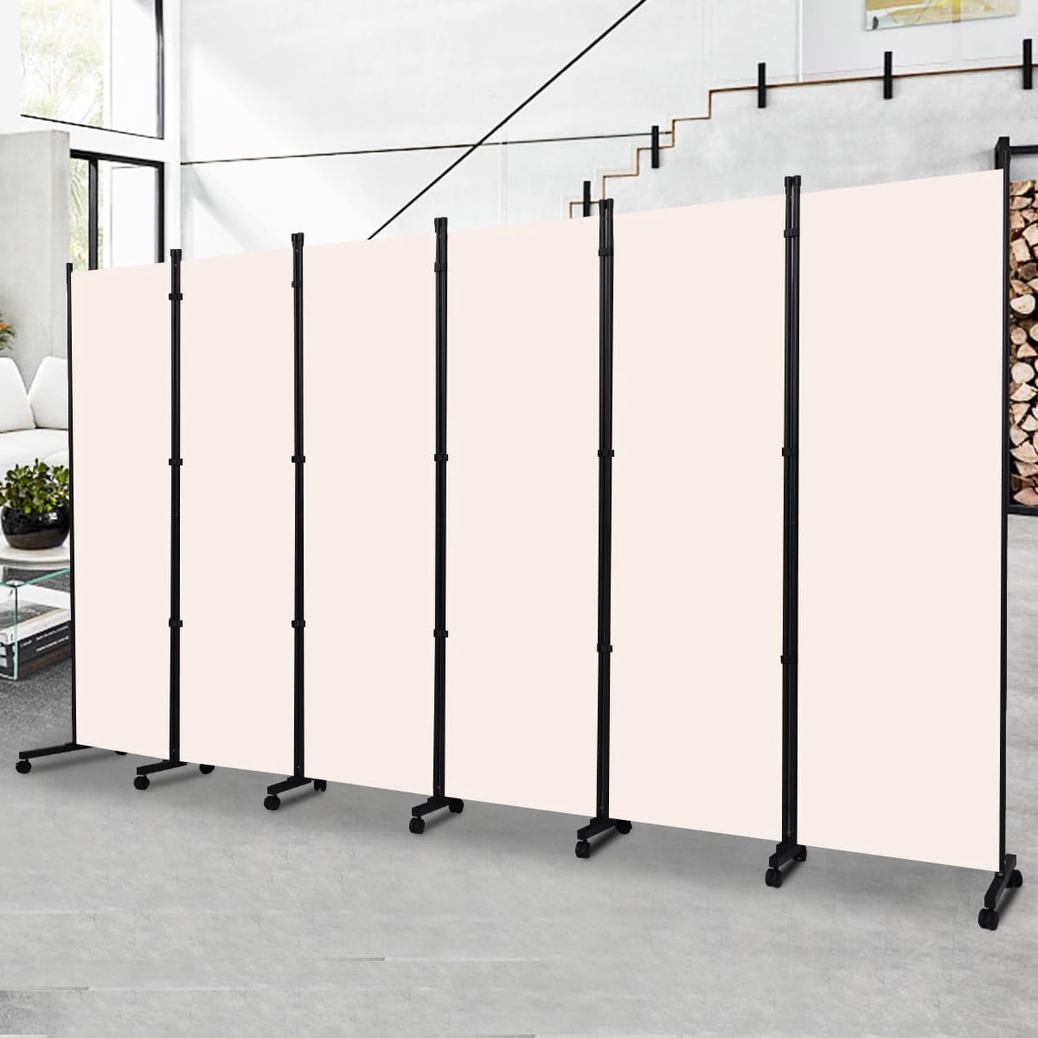 Room Divider Portable 132'' Partition Room Dividers and Folding Privacy ...