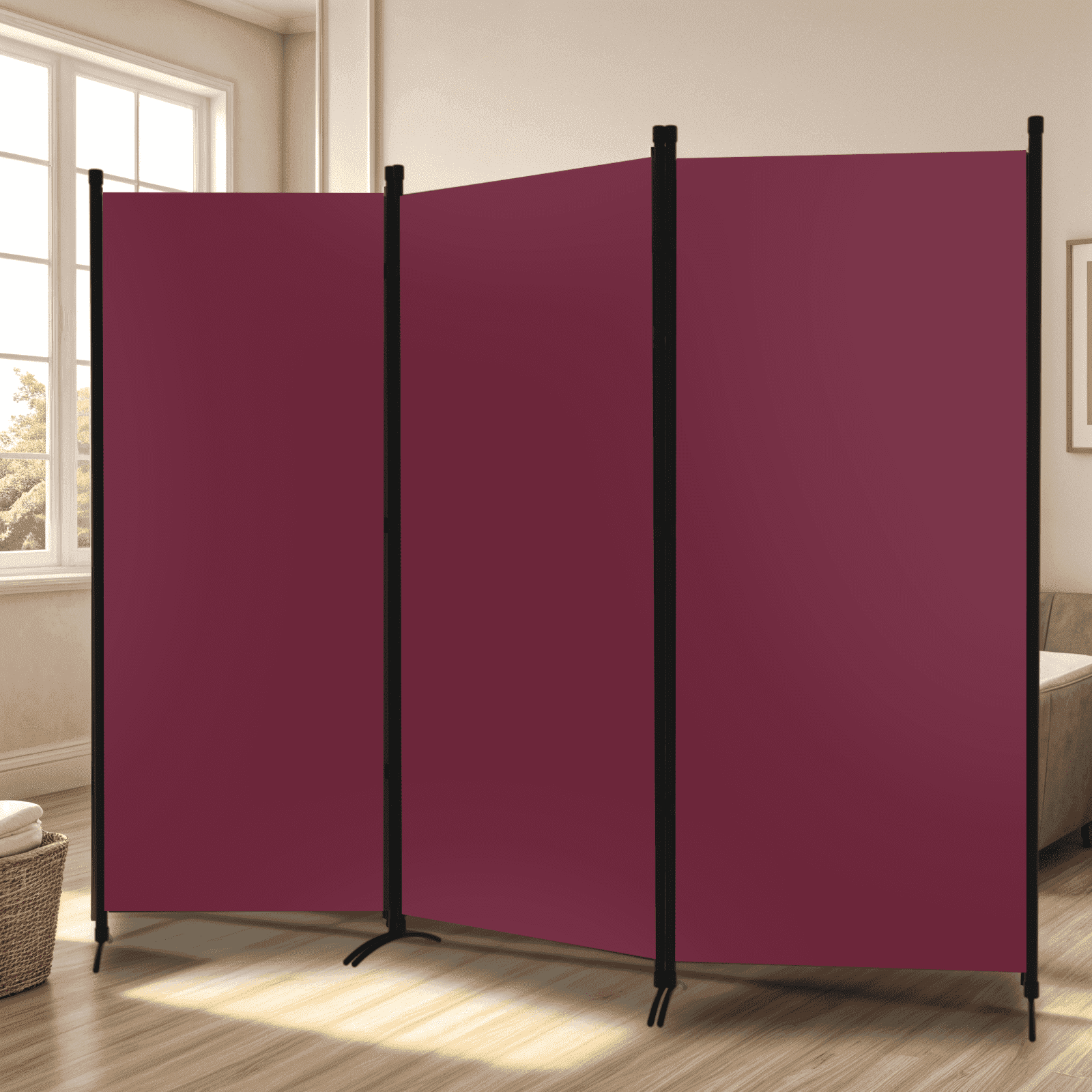 Room Divider Portable Room Dividers and Folding Privacy Screens, 88'' W ...