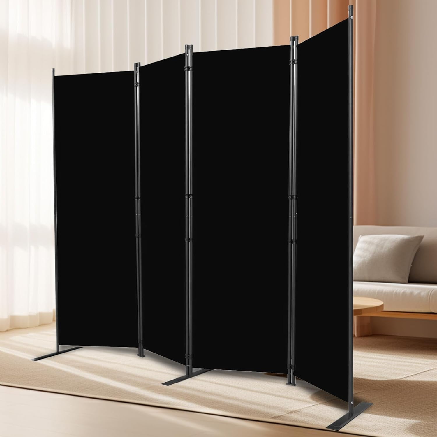 Room Divider Portable and Folding Privacy Screen, 4 Panel Room Divider ...